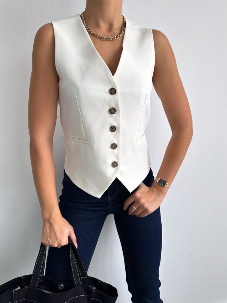 Basic Everyday Vest-White - UNBOX Basics