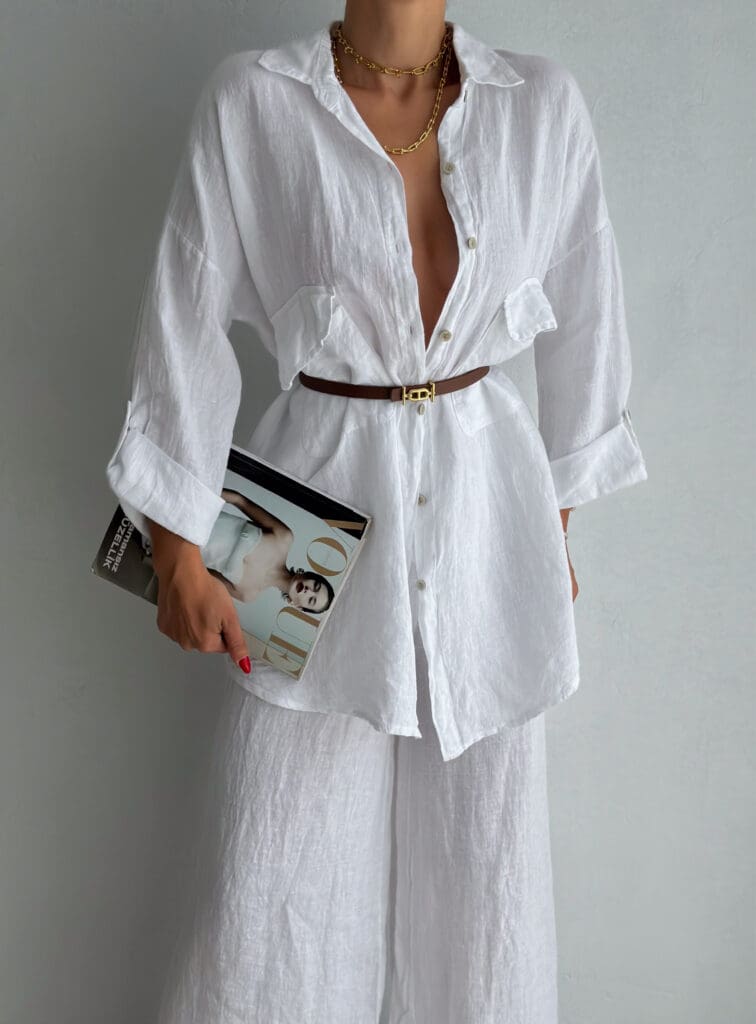Sunlit Linen Set - White - UNBOX Basics