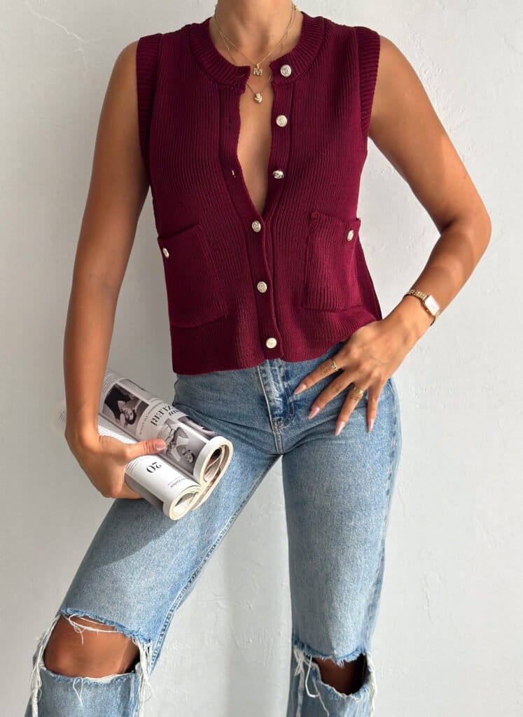 Maroon Cardigan - UNBOX Basics