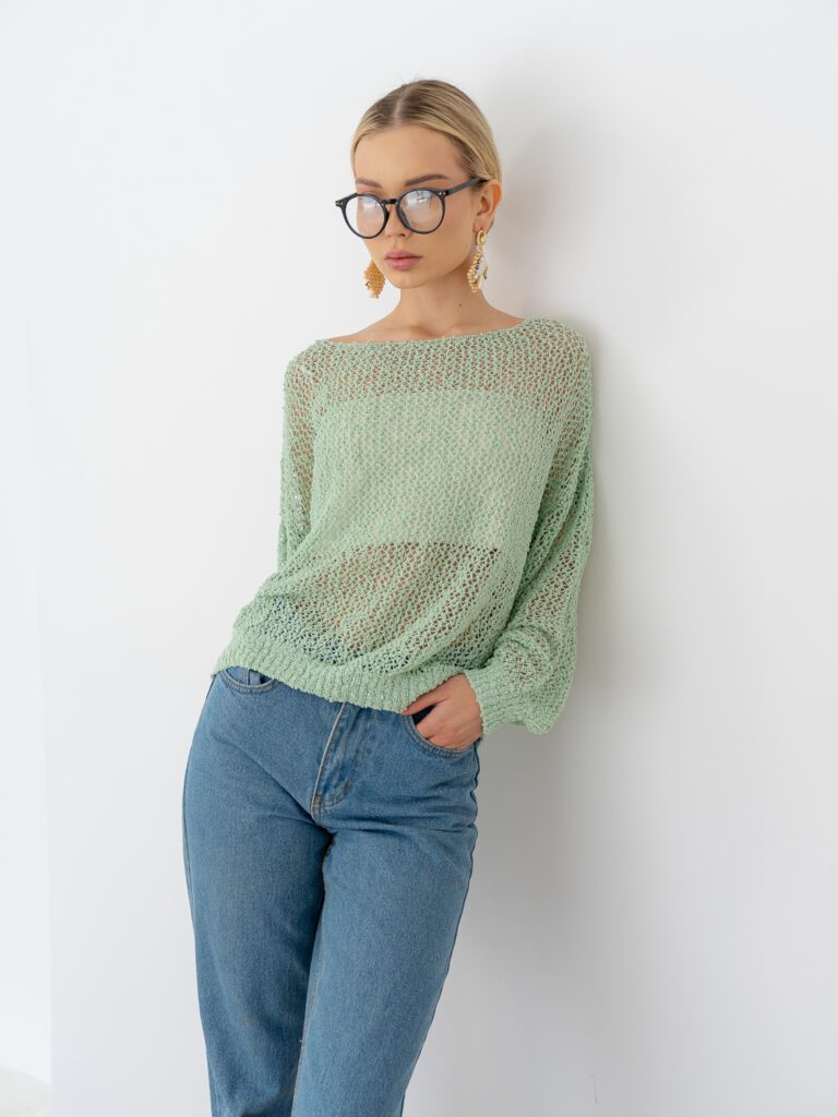 Mesh Knit Sweater – Mint Green - UNBOX Basics